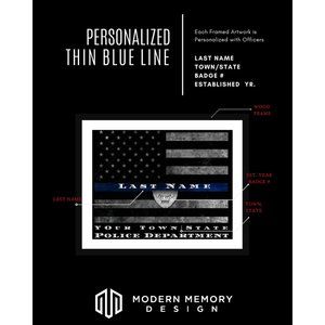 Wall Decor | Nypd Thin Blue Line Flag Customized 14x18 Framed | Poshmark